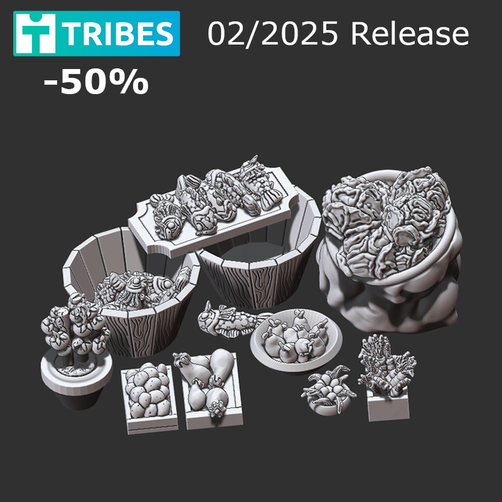 3D Printable Market Food Props by Sculpting George