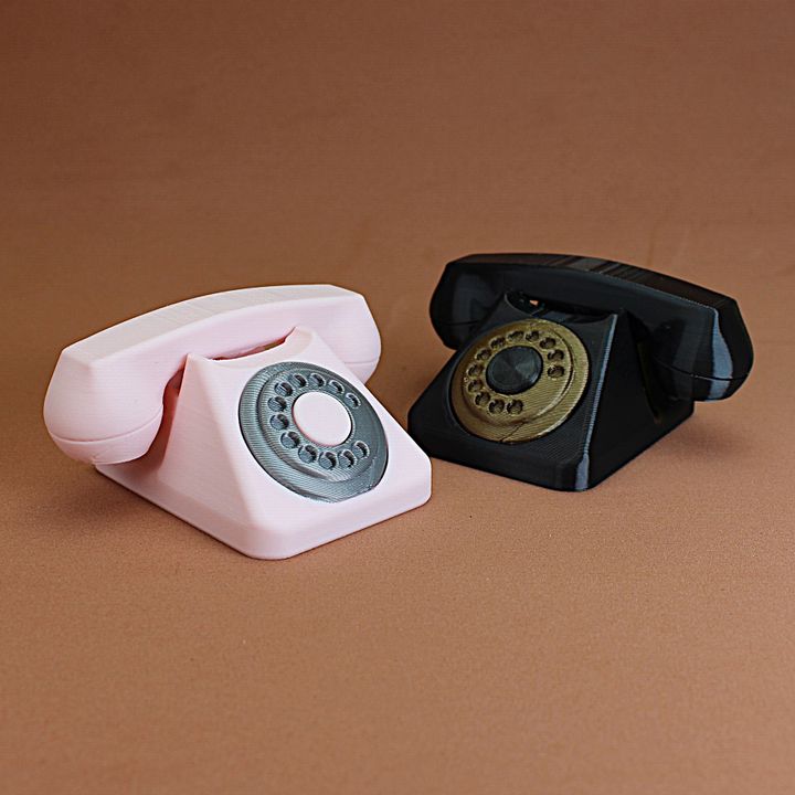 3D Printable Retro Telephone Fidget Clicker Keychain by Clickify 3D