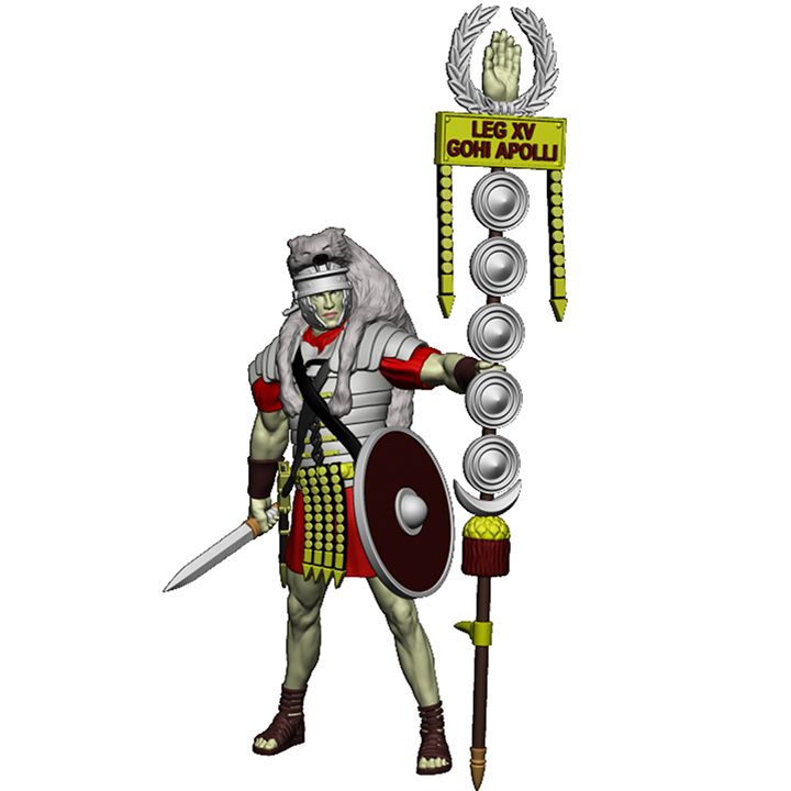 3D Printable S.P.Q.R. - EAGLE OF THE LEGION - SIGNIFER POSE WITH SHIELD ...