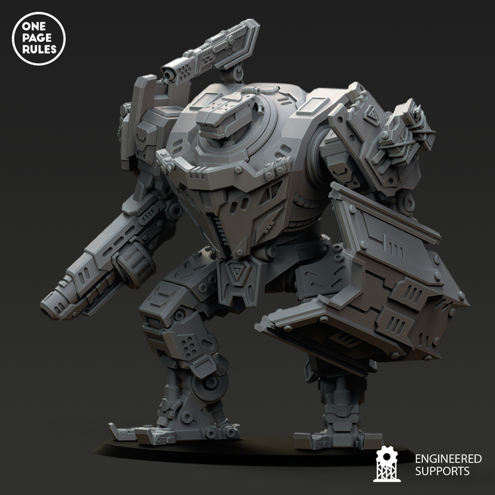 3D Printable Combat Walker - Human Defense Force by One Page Rules