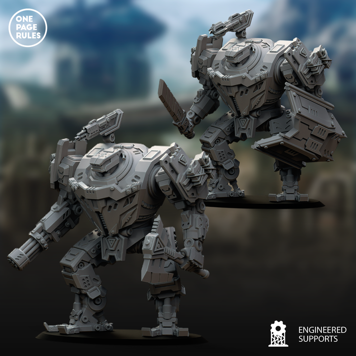 3D Printable Combat Walker - Human Defense Force by One Page Rules