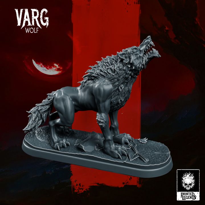 3D Printable Wolf - Corrupted Varg 02 by Printed Legends