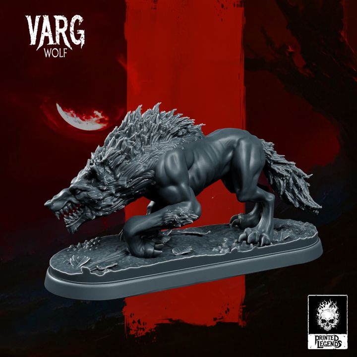 3D Printable Wolf - Corrupted Varg 04 by Printed Legends