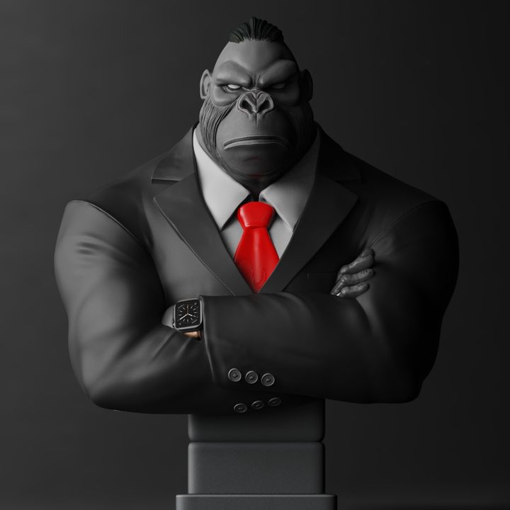 3D Printable Gorilla Boss (Pre-Supported) by Fotis Mint Studios