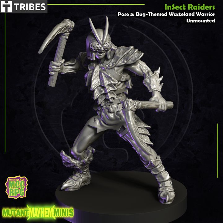 3D Printable InSECT RAIDER Pose 5: Bug-Themed Wasteland Warrior by Dark ...