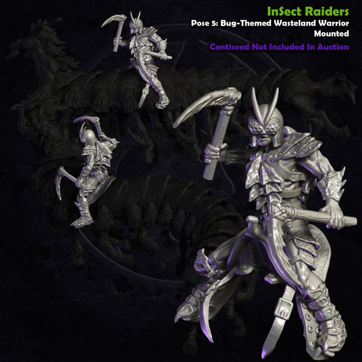 3D Printable InSECT RAIDER Pose 5: Bug-Themed Wasteland Warrior by Dark ...