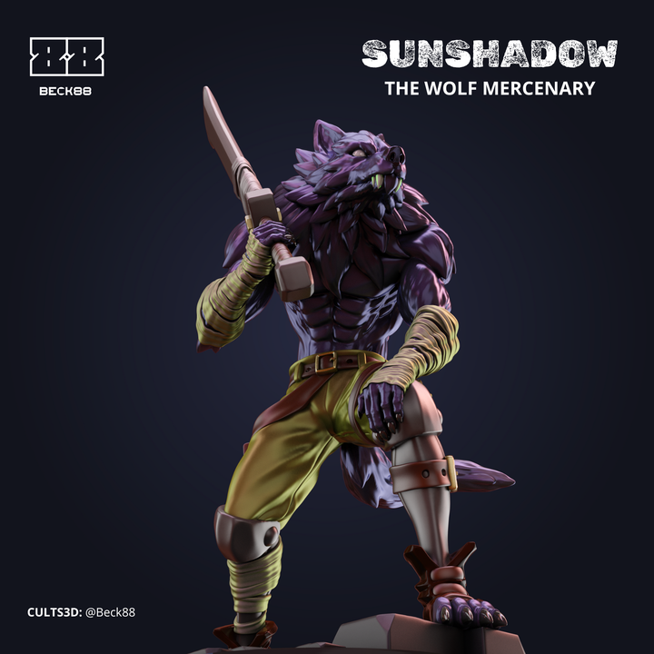 3D Printable Sunshadow The Wolf Mercenary by Beck88