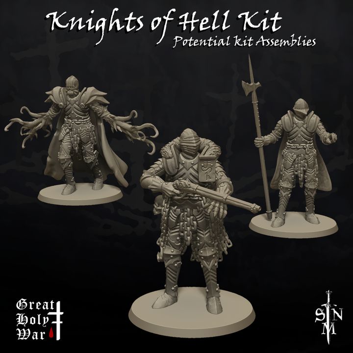 3D Printable Great Holy War: Knights of Hell Kit by Sir Nicholas Miniatures