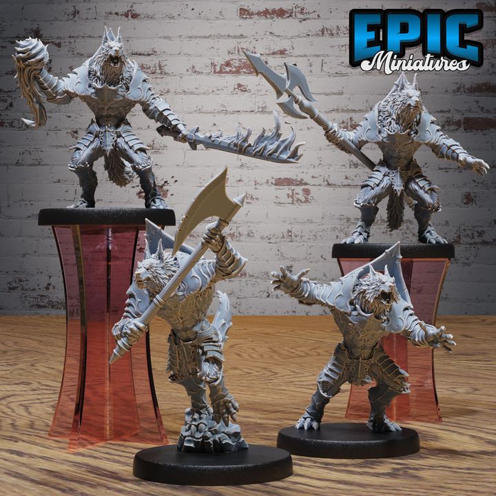 3D Printable Werewolf Warrior Set / Men Wolf Hybrid / Dire Wolf / Hound ...