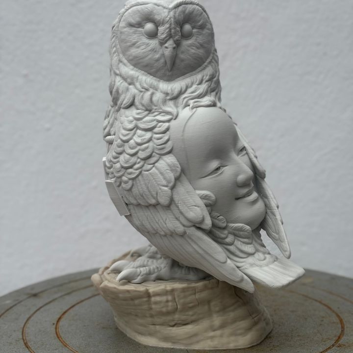 3d Printable Shinto Owl By Golden Kaeru