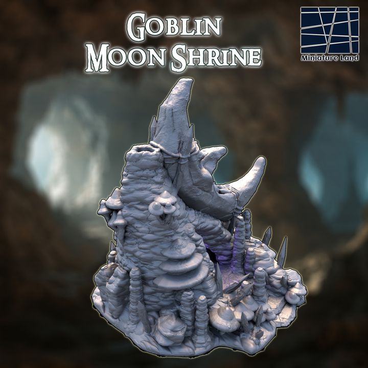 3D Printable Goblin Moon Shrine - Tabletop Terrain - 28 MM by MiniatureLand