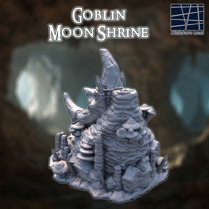 3D Printable Goblin Moon Shrine - Tabletop Terrain - 28 MM by MiniatureLand
