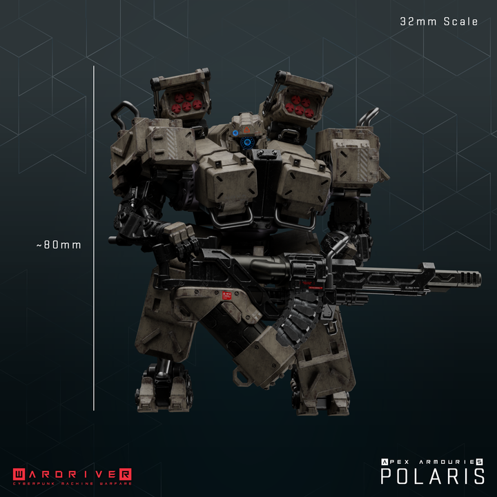 3D Printable Polaris Heavy Mech - Apex Armouries - WarDriver by Laserforge Miniatures