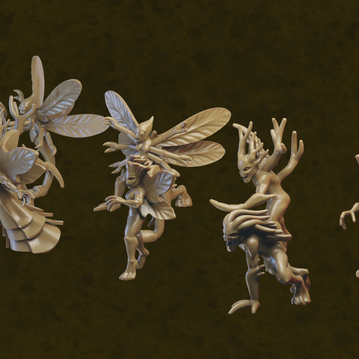 3D Printable Forest Sprites Miniatures by Juhász Gergely