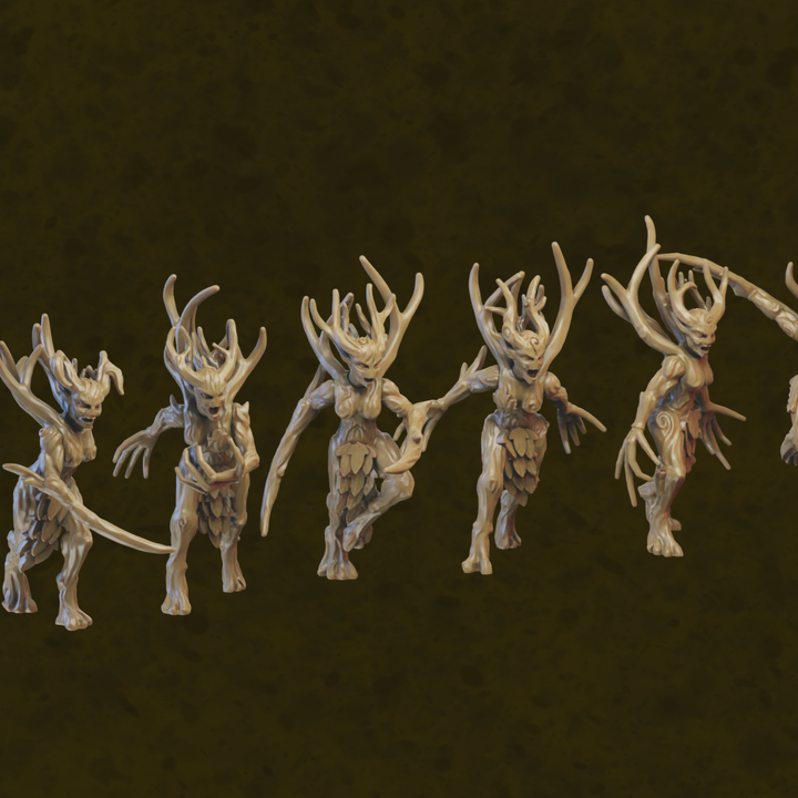 3D Printable Dryad Miniatures (32mm, modular) by Juhász Gergely