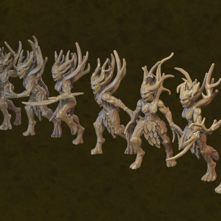 3D Printable Dryad Miniatures (32mm, modular) by Juhász Gergely