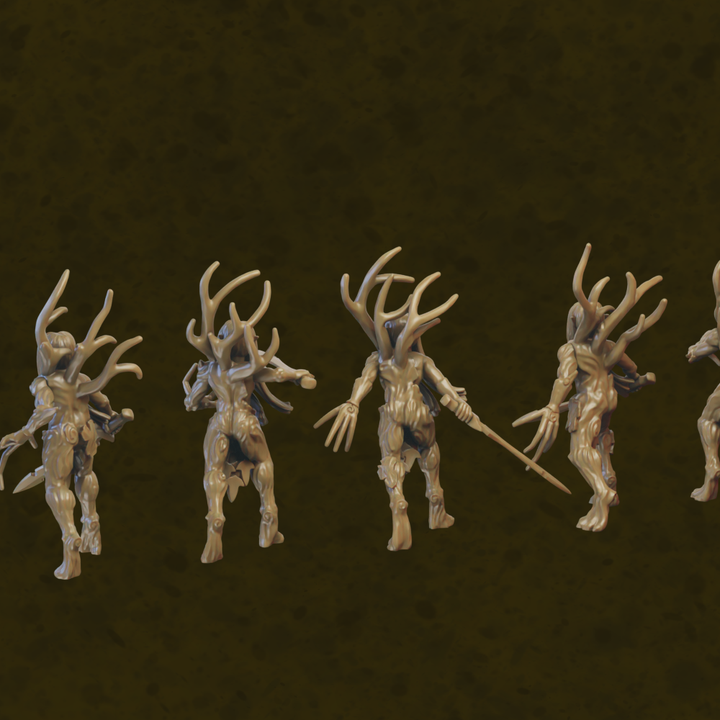 3D Printable Tree Revenant Miniatures (32mm, modular) by Juhász Gergely