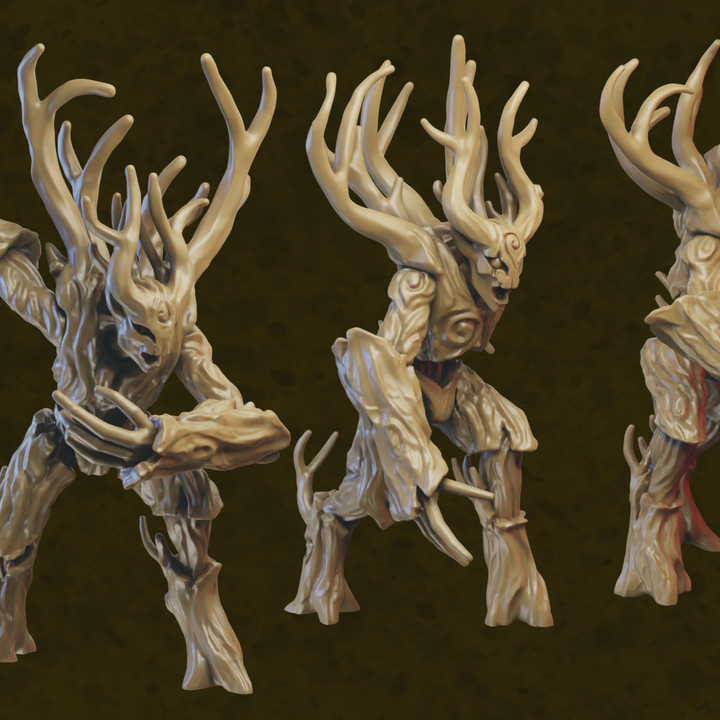 3D Printable Tree Kin Minitures (32mm, modular) by Juhász Gergely