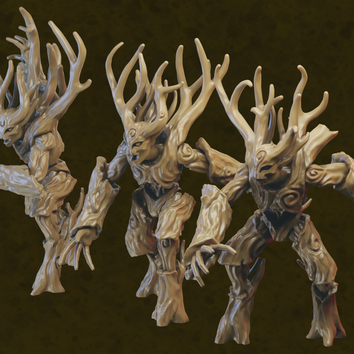 3D Printable Tree Kin Minitures (32mm, modular) by Juhász Gergely