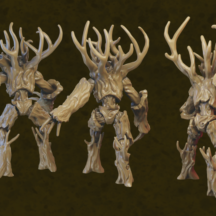 3D Printable Tree Kin Minitures (32mm, modular) by Juhász Gergely