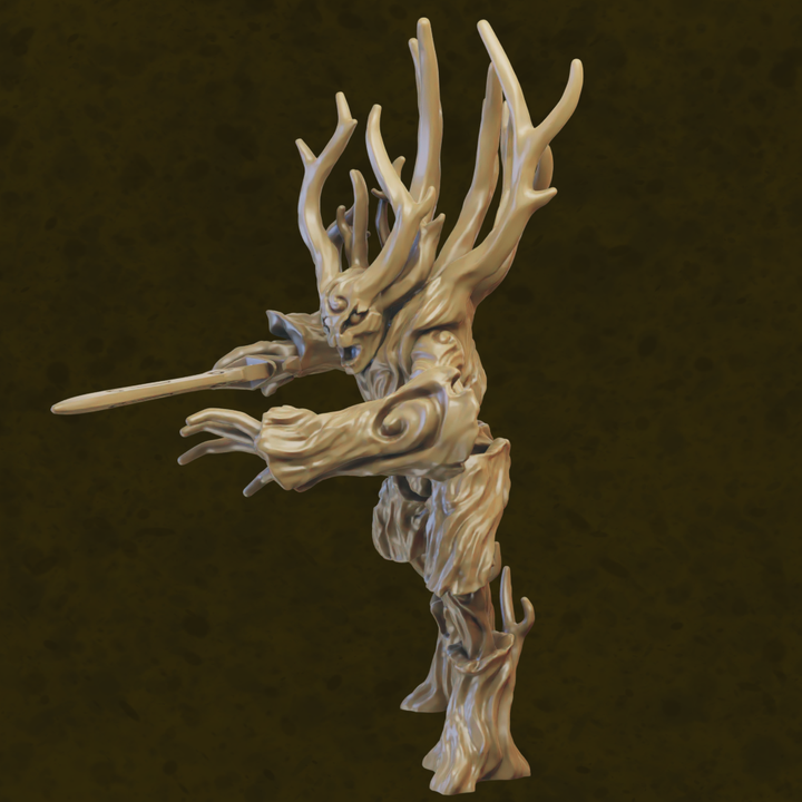 3D Printable Tree Warden Miniature (32mm, modular) by Juhász Gergely