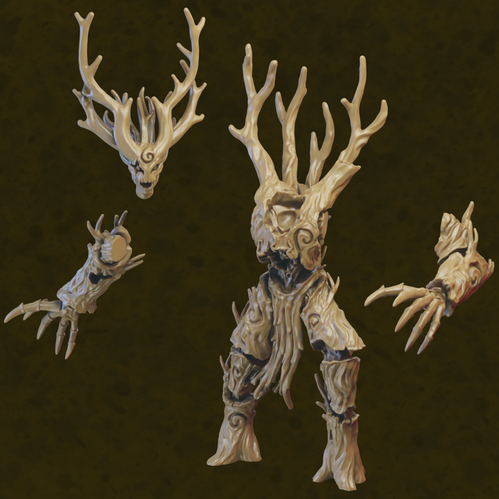 3D Printable Treeman Miniature (32mm, modular) by Juhász Gergely