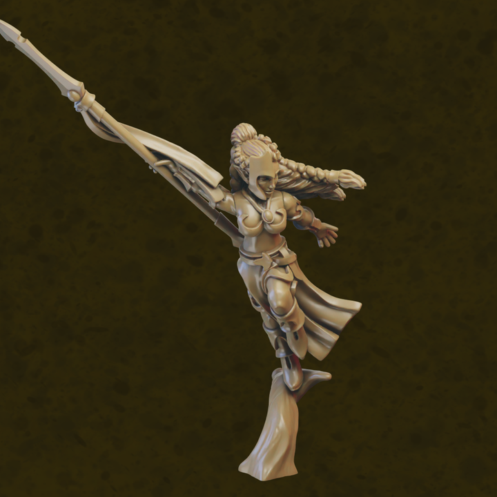3D Printable Wood Elf Bladedancer Miniature (32mm, modular) by Juhász ...