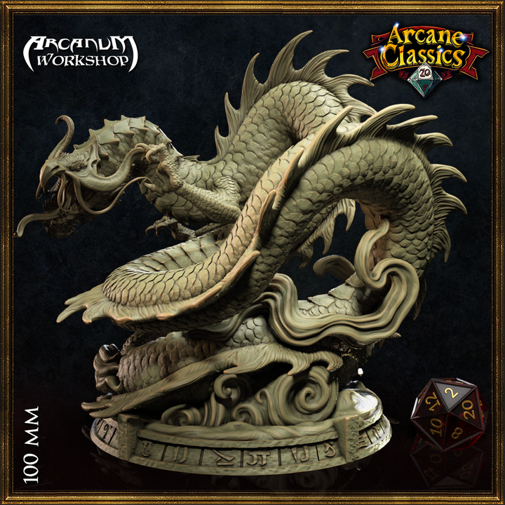 3D Printable Astral Dragon (100mm) by Arcanum Workshop