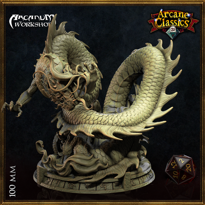 3D Printable Astral Dragon (100mm) by Arcanum Workshop