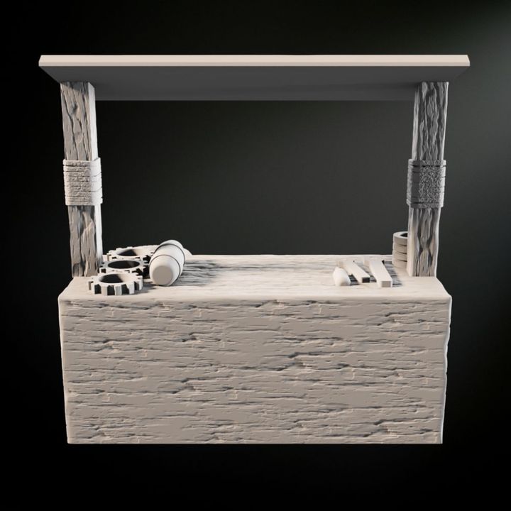 3D Printable Sci-Fi Market Tent V by WargamesCo