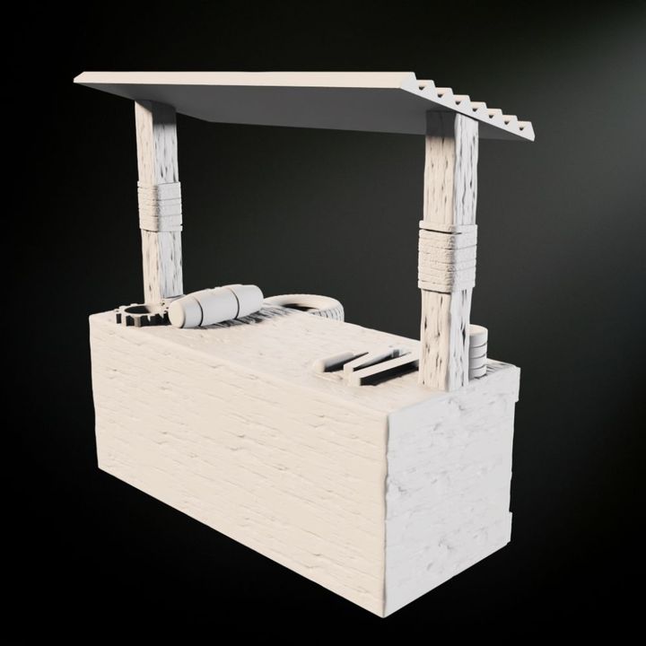 3D Printable Sci-Fi Market Tent V by WargamesCo