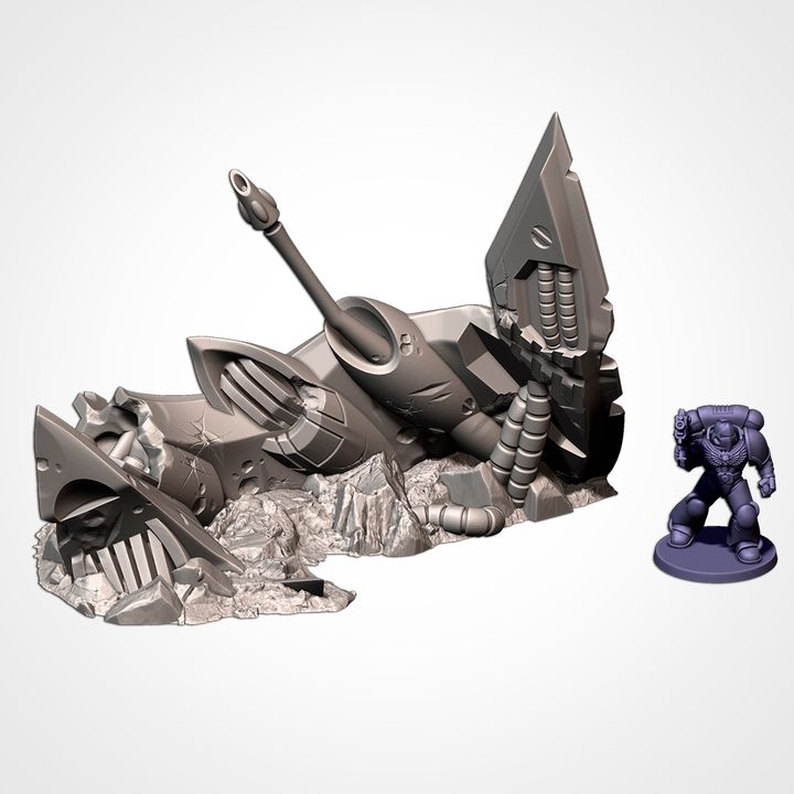 3D Printable XENOS CRASHED SHIPS by Txarli Factory