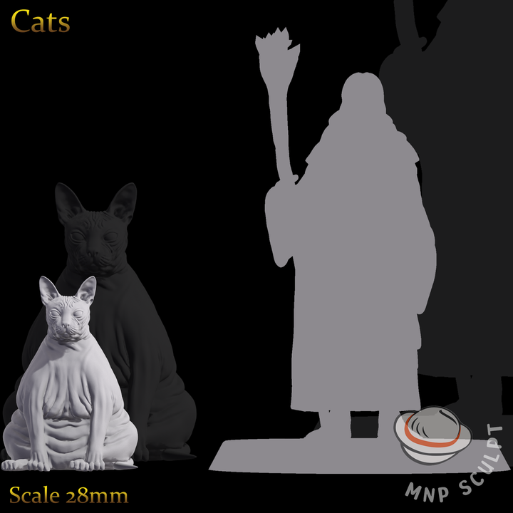 3D Printable Fat Cat Sphinx by MNP Sculpt