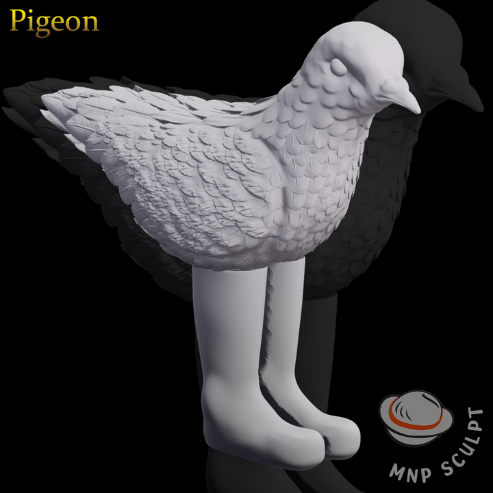 3D Printable Pigeon In Boots by MNP Sculpt