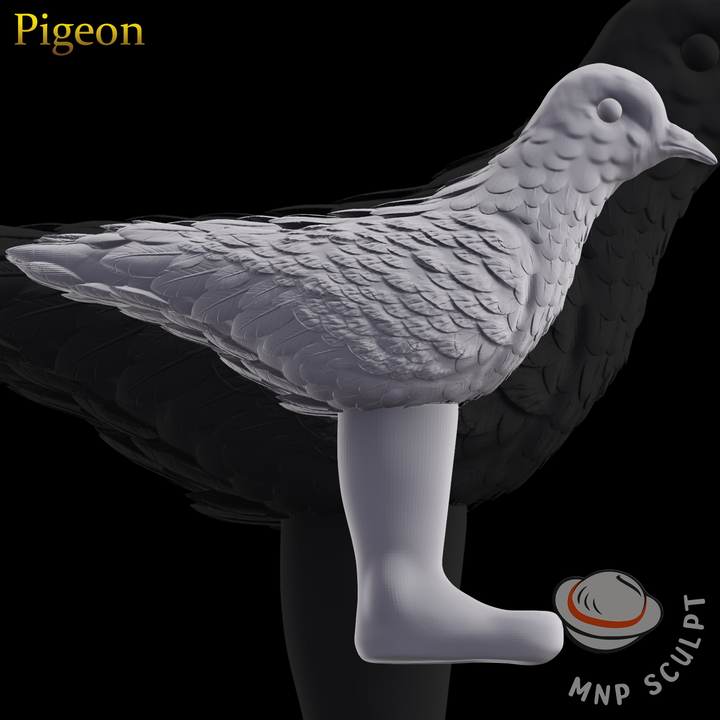 3D Printable Pigeon In Boots by MNP Sculpt