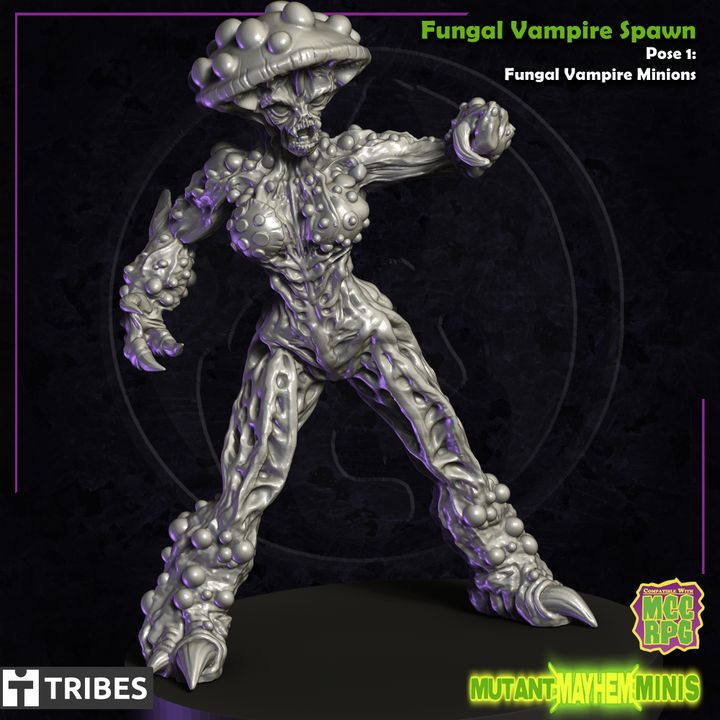 3D Printable FUNGAL VAMPIRE SPAWN: Female Pose 1 – Fungal Vampire Minions by Dark-Platypus Studio