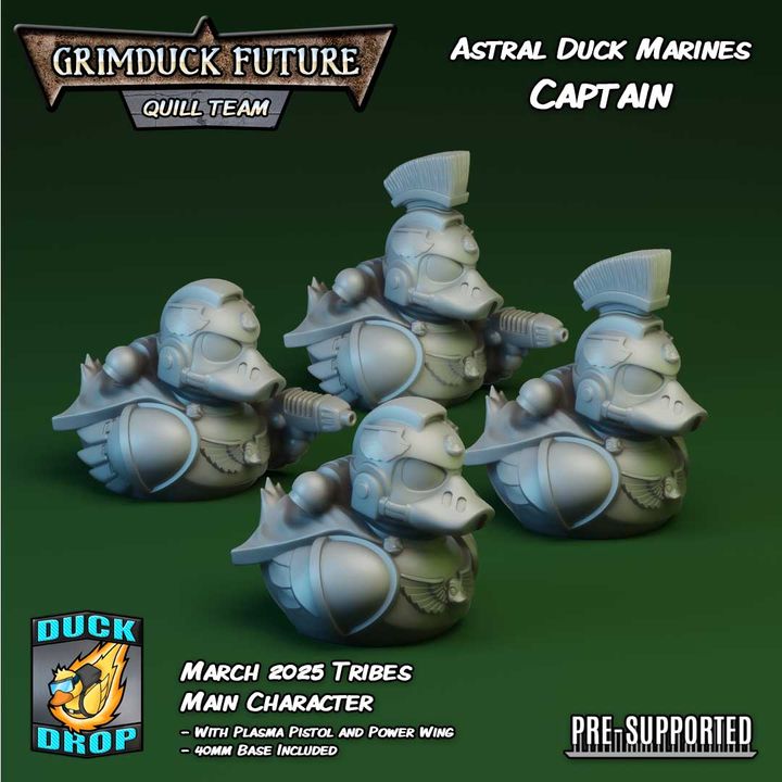 3D Printable Astral Marine Rubber Duck CAPTAIN - with Power Wing and ...
