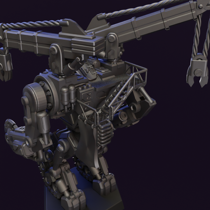 3D Printable 8mm Construction Mech by ddd_martin_miniatures