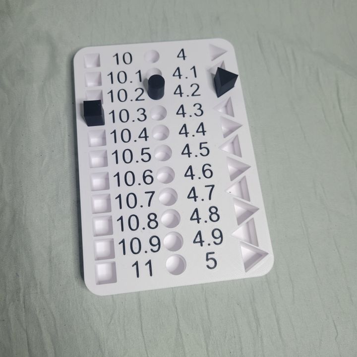 3D Printable Clearance Testing Board by Nicholas Diaz