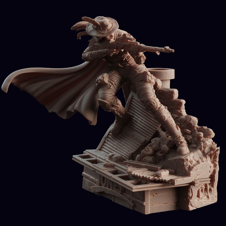 3D Printable Cyberpunk Bush Sniper - Elsie "Dusty" Echoes (Diorama Pose ...