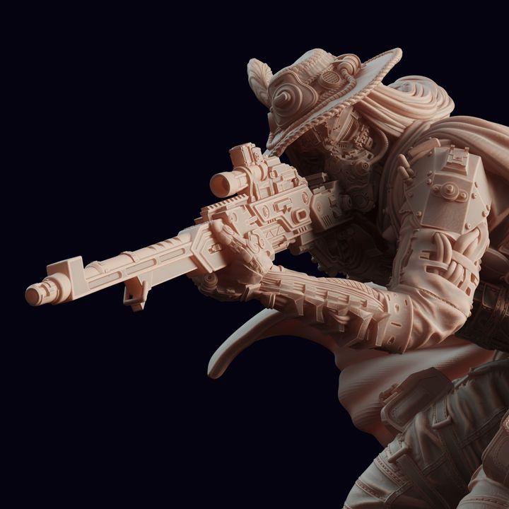 3D Printable Cyberpunk Bush Sniper - Elsie "Dusty" Echoes (Diorama Pose ...