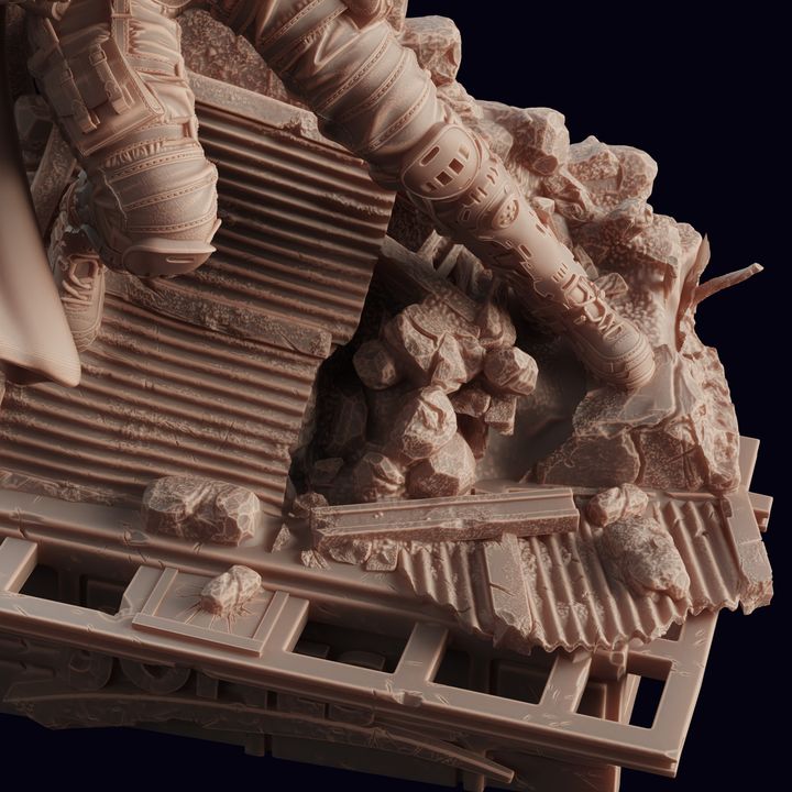 3D Printable Cyberpunk Bush Sniper - Elsie "Dusty" Echoes (Diorama Pose ...