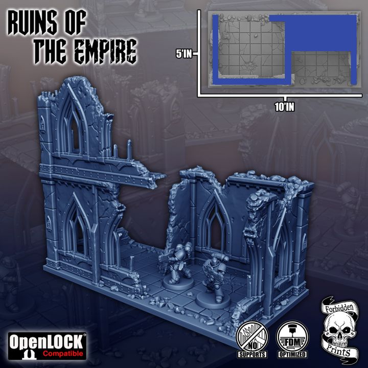 3D Printable Ruins of the Empire - 10x5 Set by Forbidden Prints