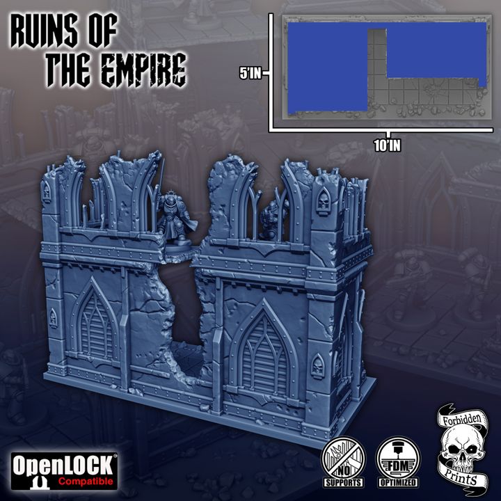 3D Printable Ruins of the Empire - 10x5 Set by Forbidden Prints