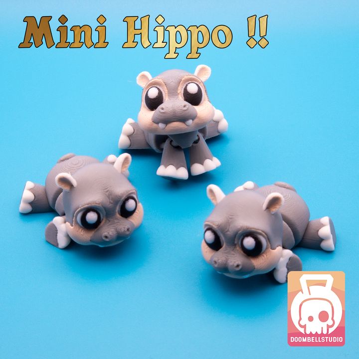 3D Printable Mini Hippo is Here! 🦛 by DoomBellStudio