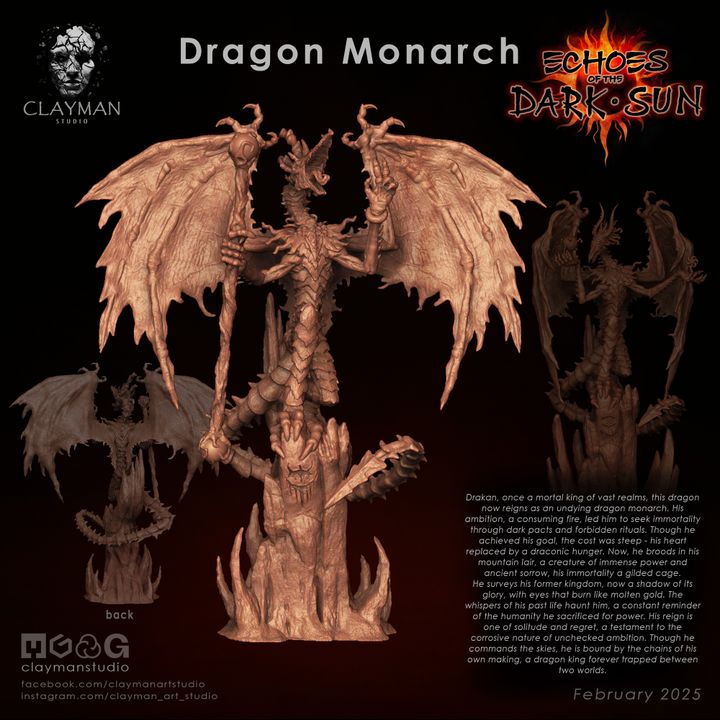 3D Printable Dragon Monarch by Clayman Studio