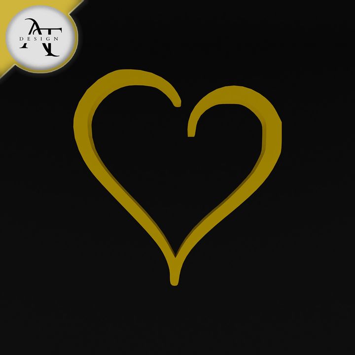 3D Printable Heart - 2D Art by AT Design