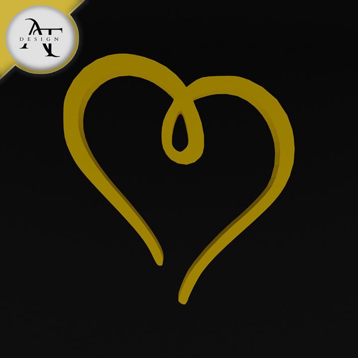 3D Printable Heart - 2D Art by AT Design