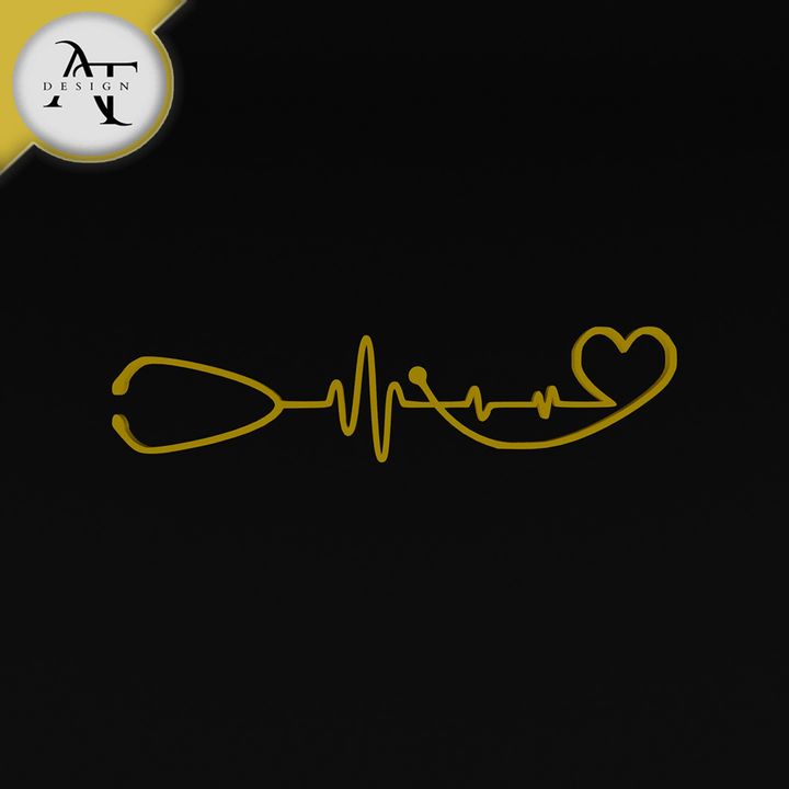3D Printable Heartbeat - 2D Art by AT Design