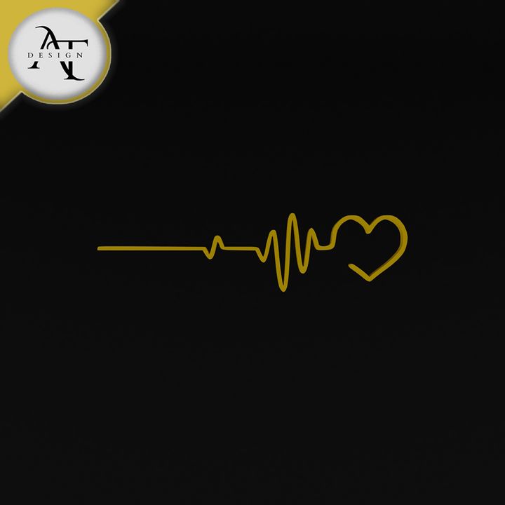 3D Printable Heartbeat - 2D Art by AT Design